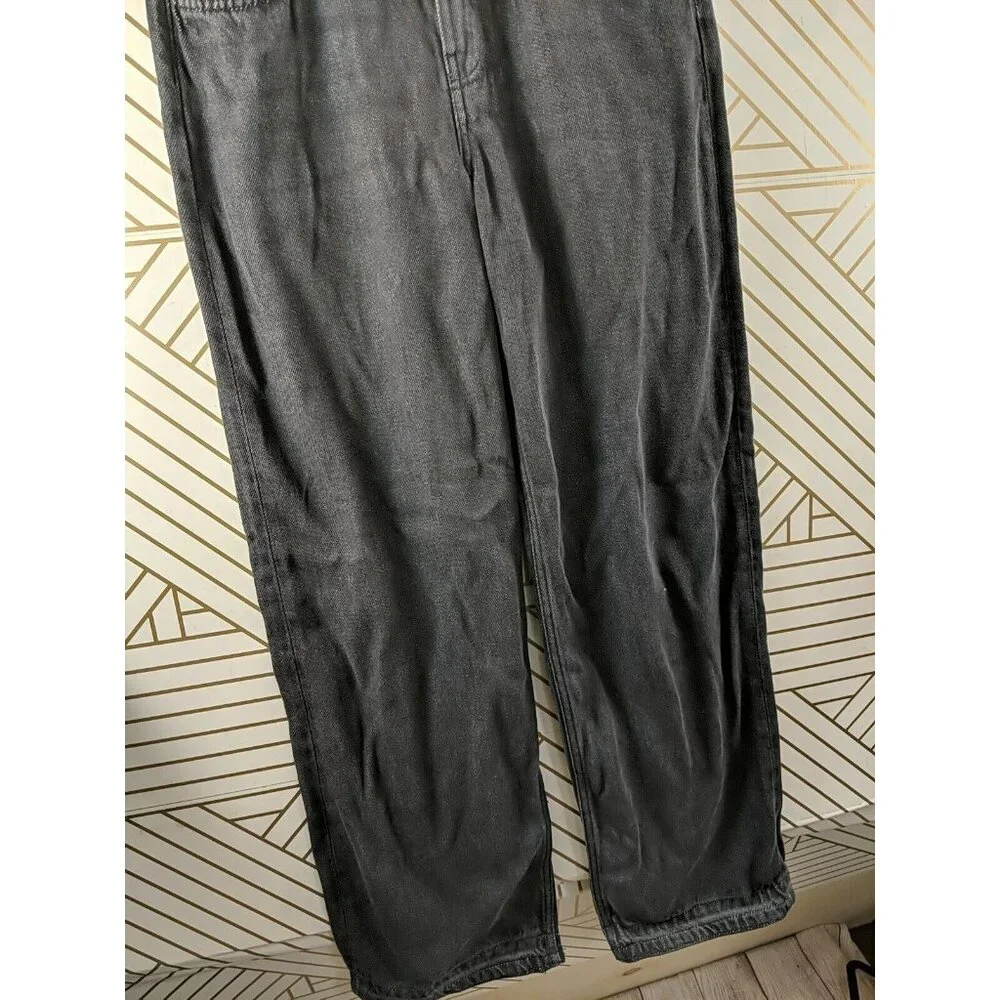 Zara | Jeans | Zara Womens Dark Grey Lyocell Wide Leg Flare Jeans Baggy ...